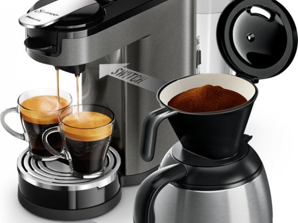 Philips Senseo Switch Premium HD6596/50 Koffiepadapparaat Titanium